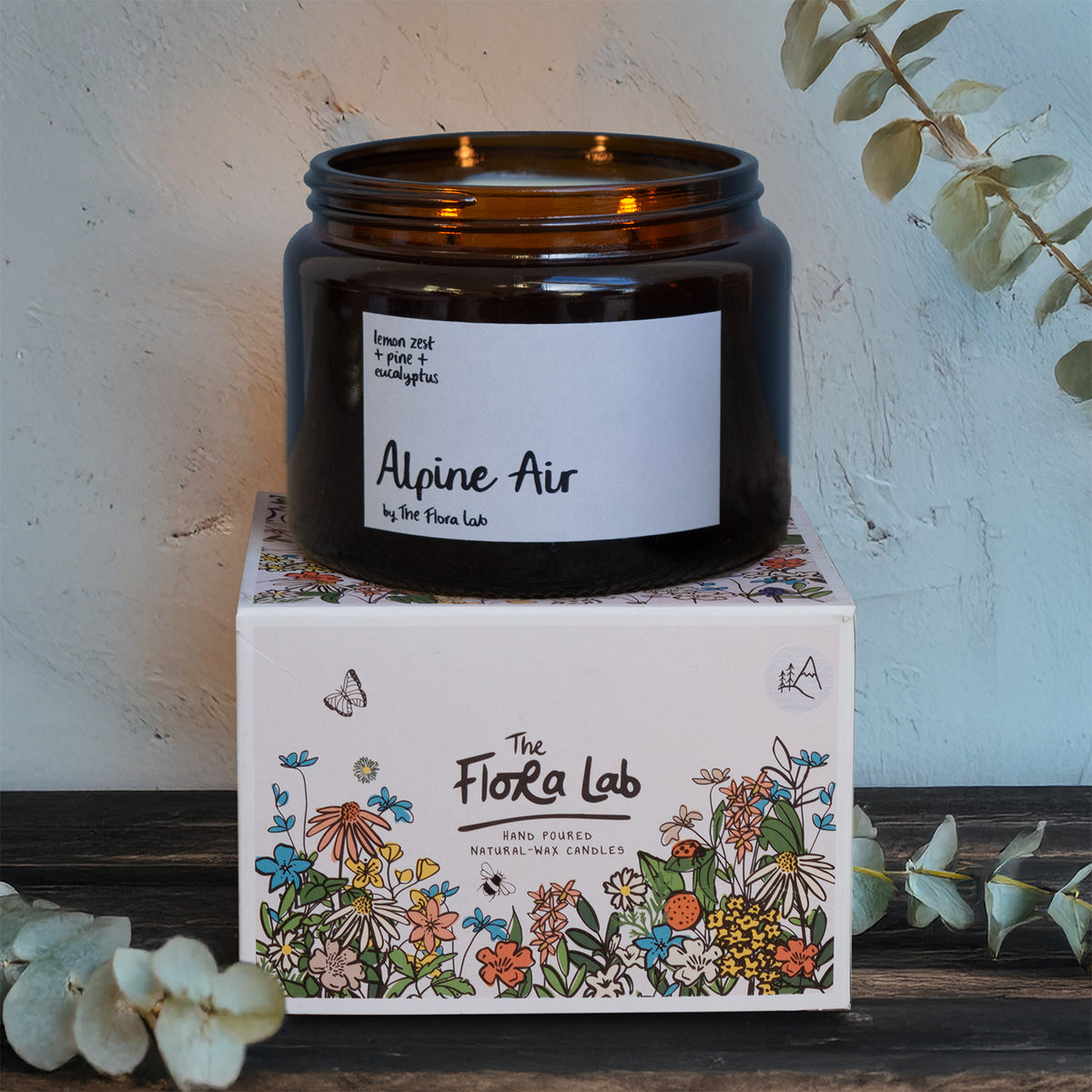 Alpine Air Scented Natural Candle | Eucalyptus, Lemon Zest & Pine – The ...